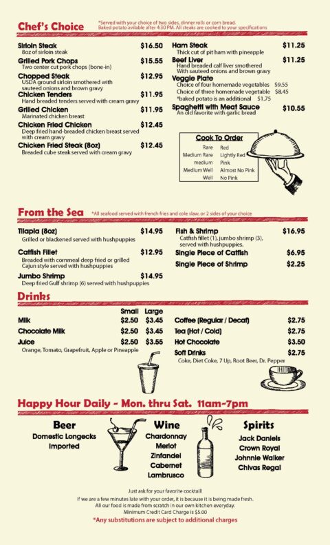 Menu | Theo's Grill & Bar