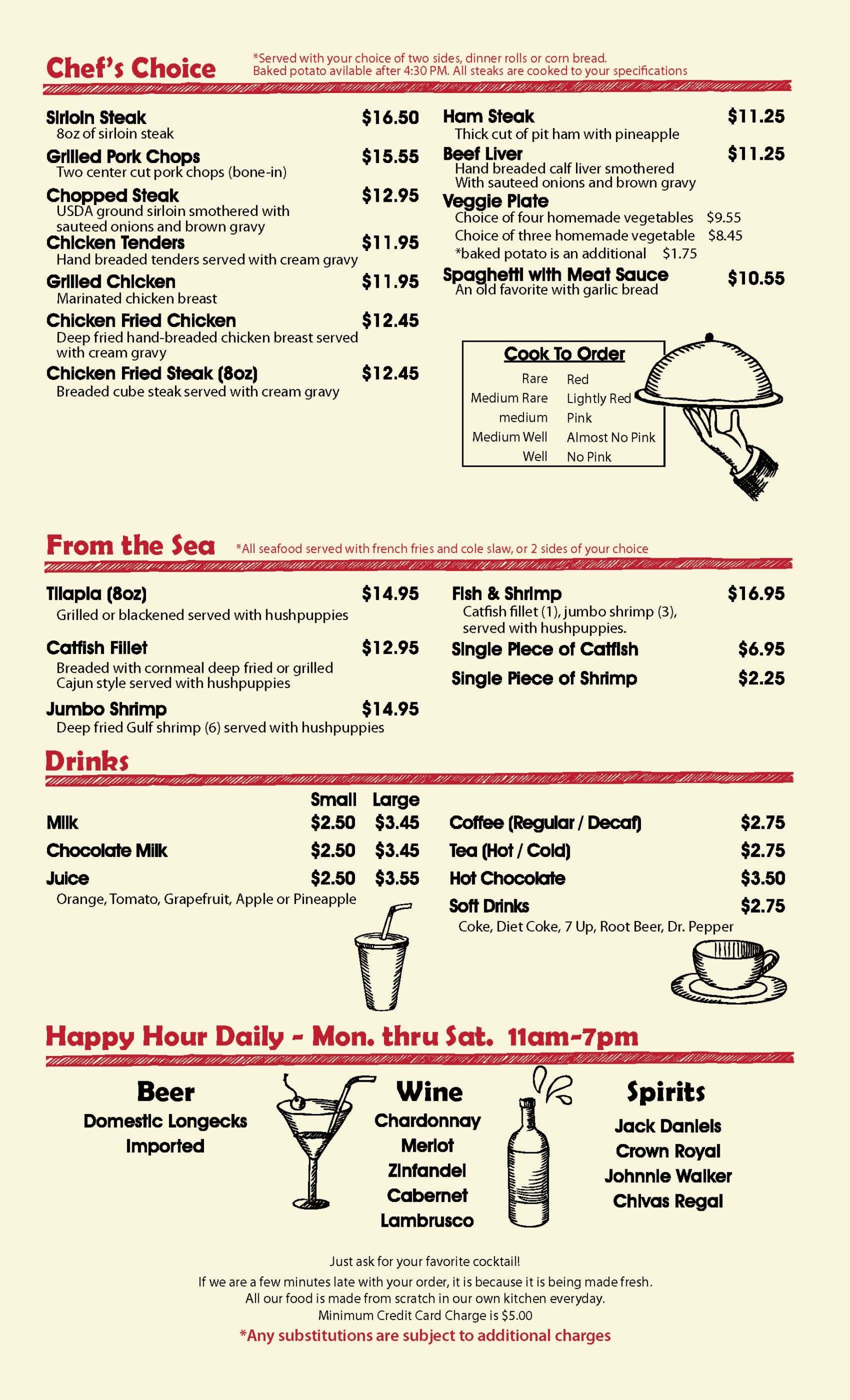 Menu | Theo's Grill & Bar